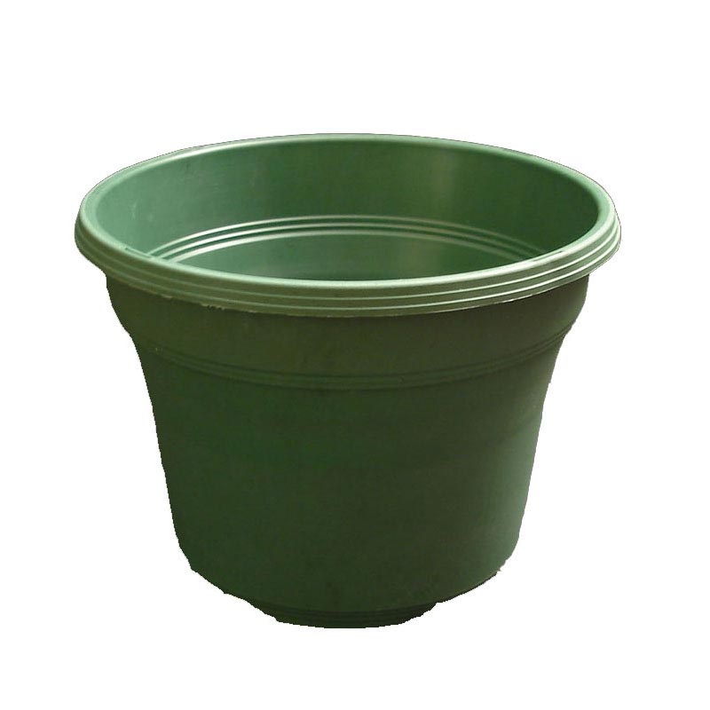12" Matte Finish Green Plastic Pot