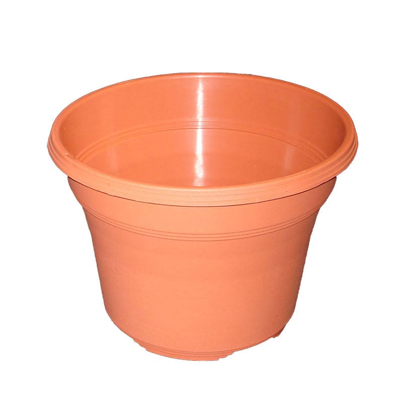 12" Matte Finish Terracotta Plastic Pot